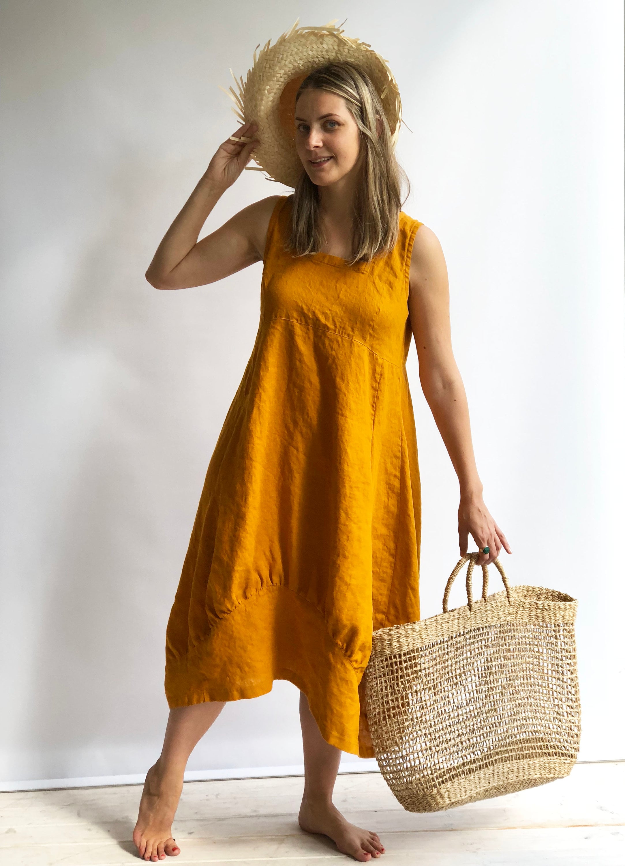 Linen Summer Dress Samantha Long Sleeveless Dress Etsy Australia