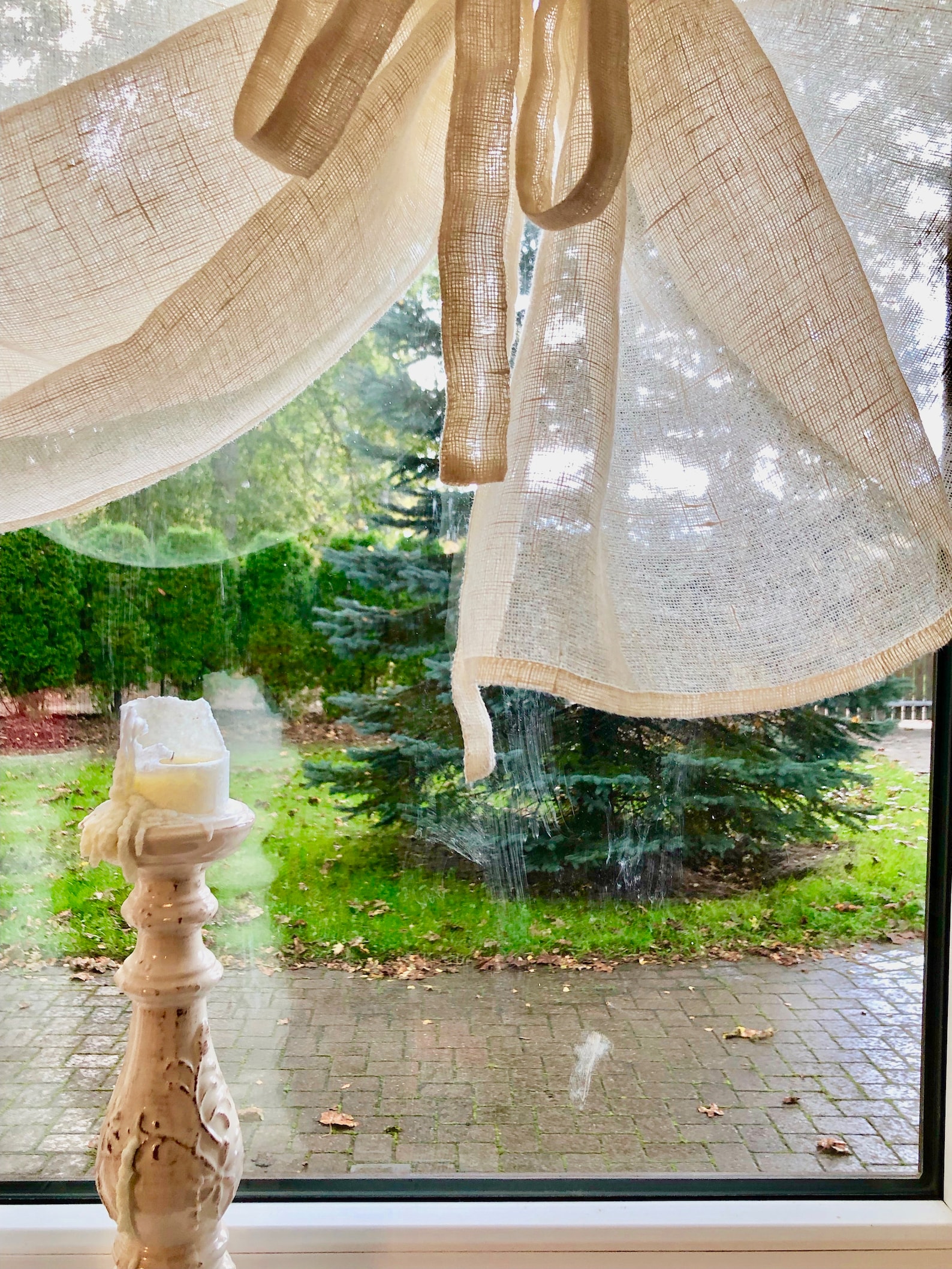 Gauze Linen Blind, Window Curtains, off White Sheer Curtains, Linen ...
