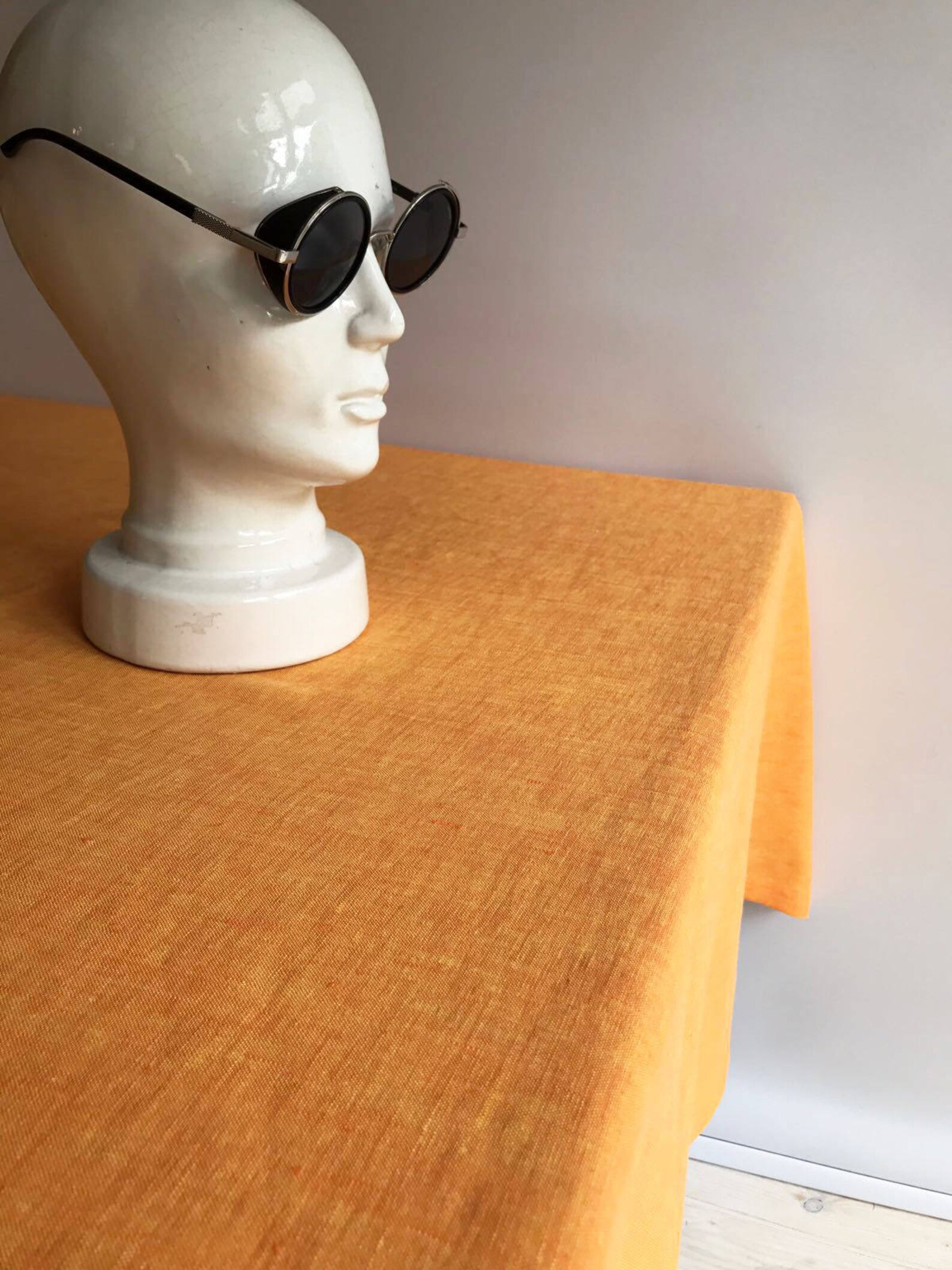 Orange Linen Table Cloth Sunny Linen Tablecloth Rectangle - Etsy