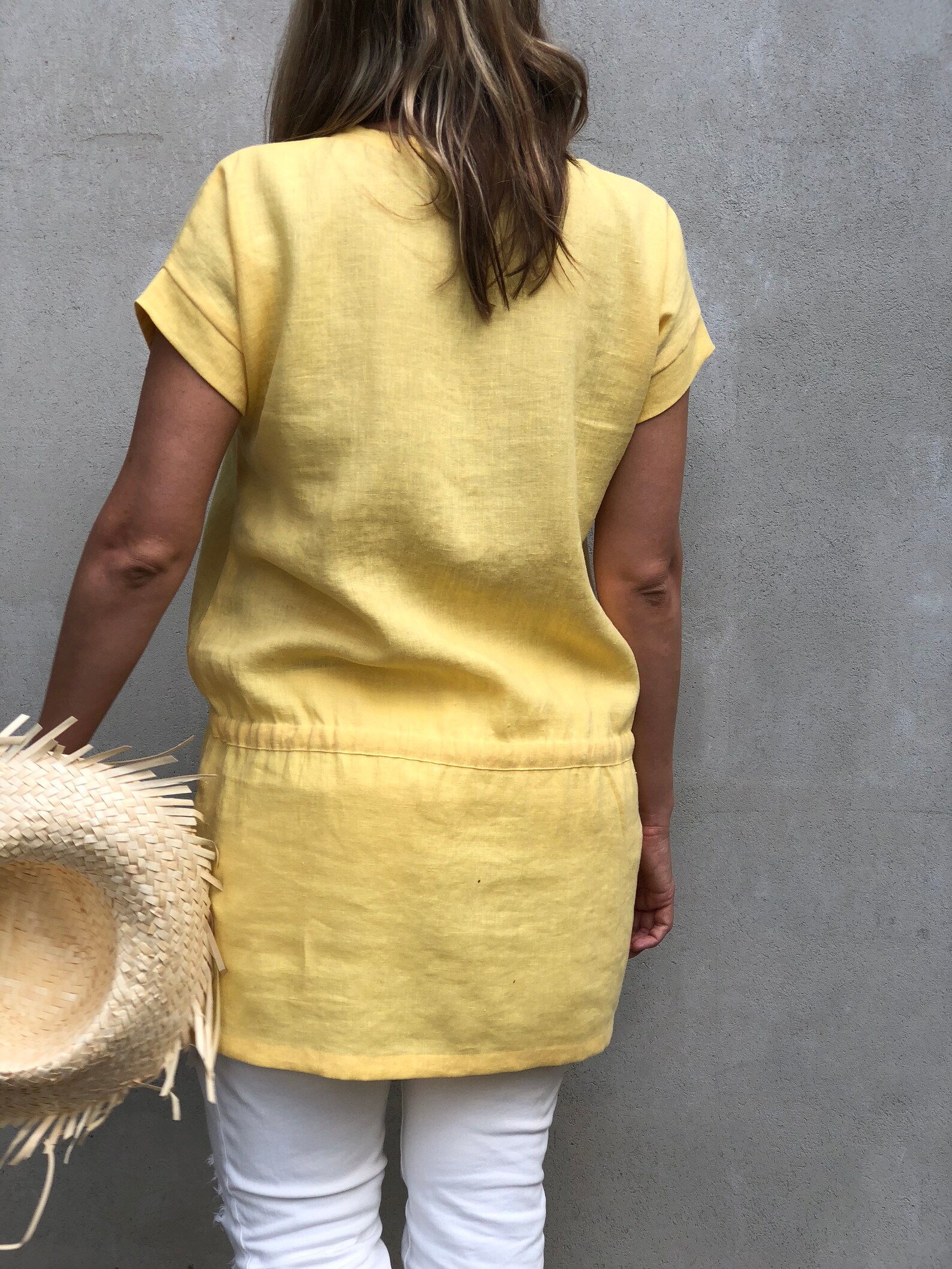Linen Tunic 'amelia' Yellow Summer Tunic Beach Tunic - Etsy