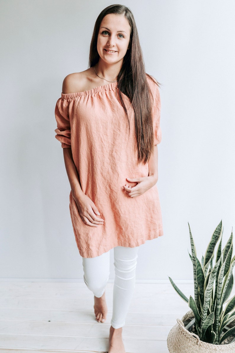 Womens Tunic lavinia Boho Linen Tunic Top Plus | Etsy