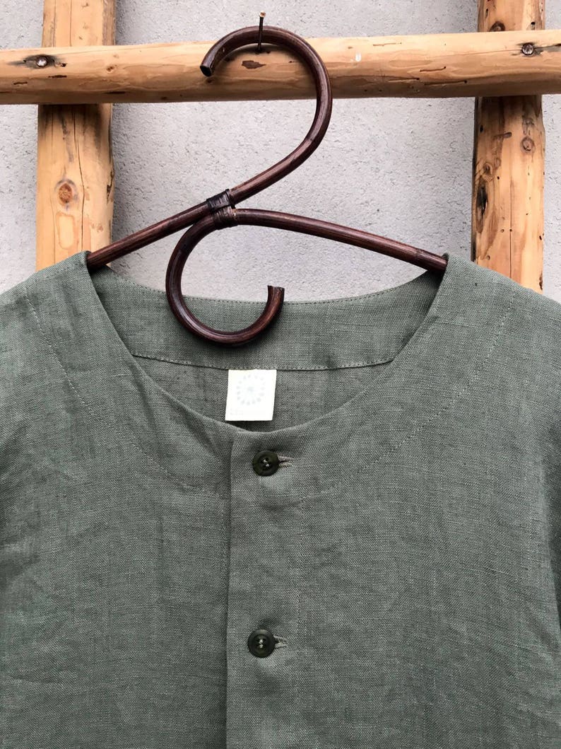 Buttoned Linen Kaftan 'jamie', Kaftan Robe With Buttons, Button up Man ...