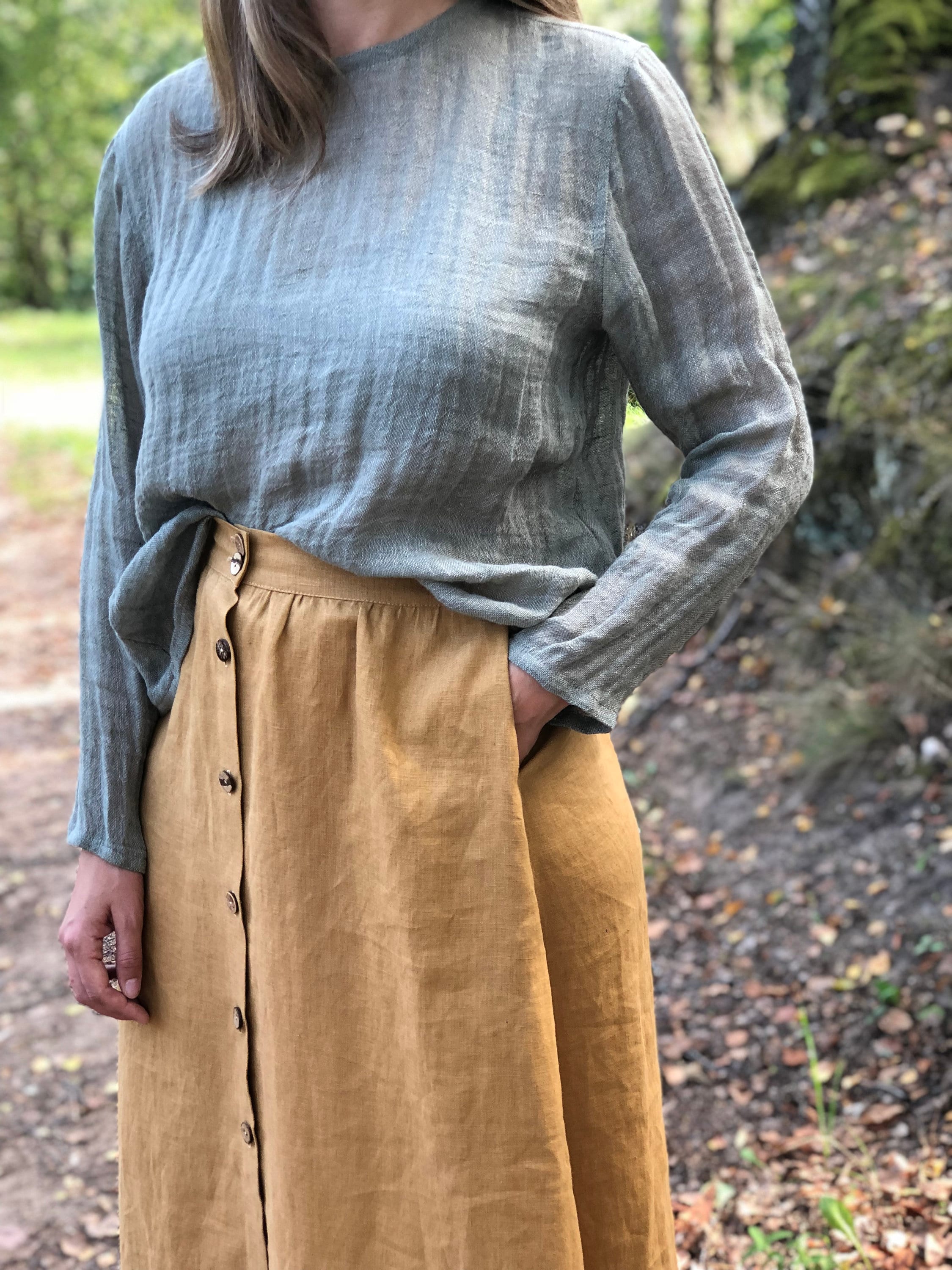 Long Linen Skirt With Buttons Boho Skirt Maxi Skirt Long | Etsy