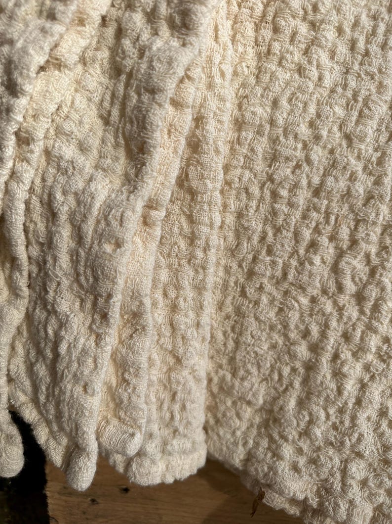 Voluminous Linen Blanket, Linen Blanket, Linen Throw, Natural Creamy ...