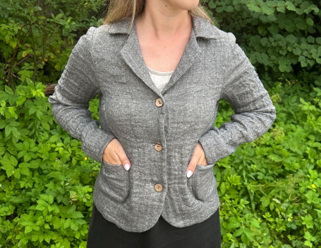 Linen/wool Jacket "tiffany" Linen Blazer Women, Womens Linen Jacket ...