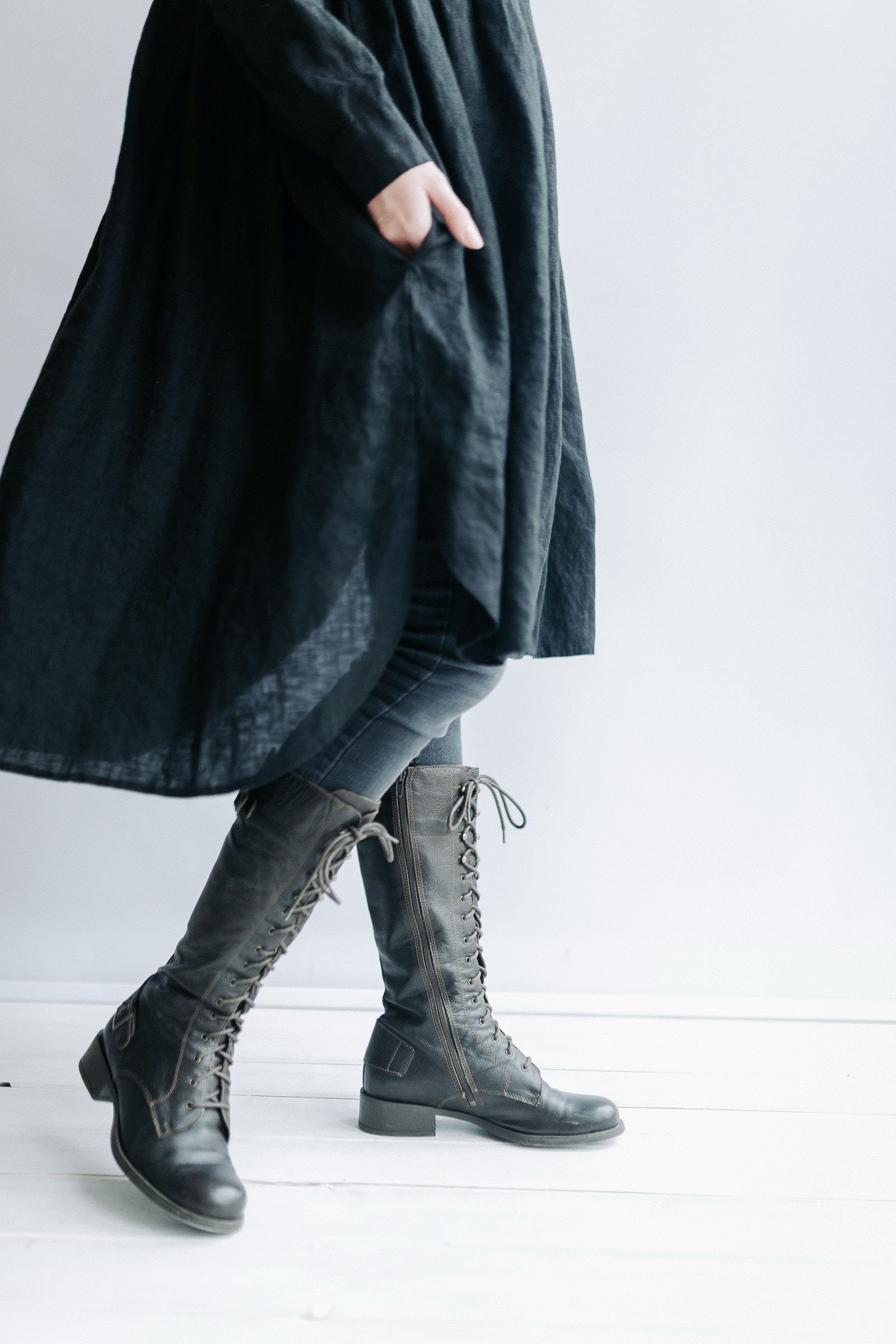 Linen Smock 'lisa' With Long Sleeves, Button up Dress, Linen Dress for ...