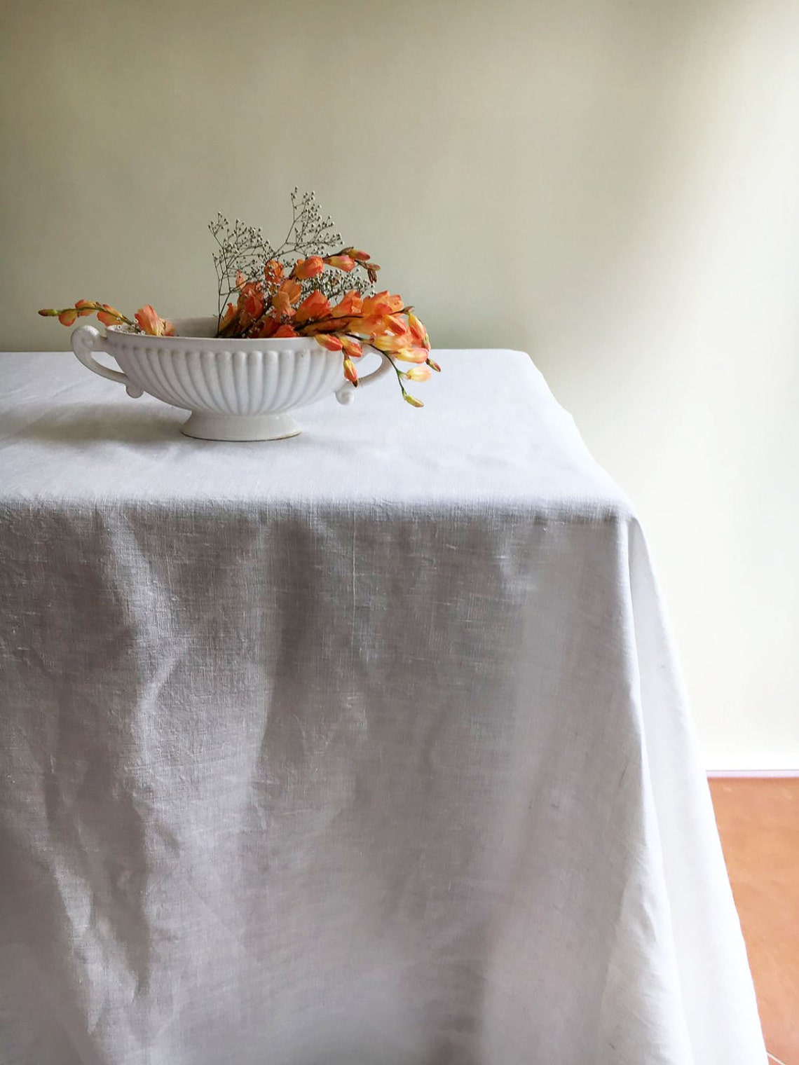 White Linen Table Cloth Pure White Linen Tablecloth - Etsy