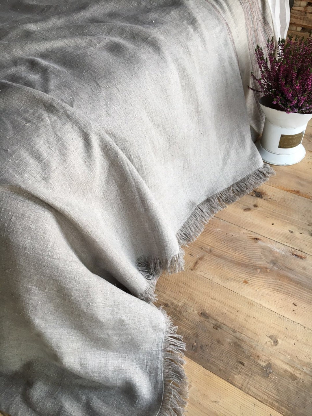 Natural Linen Cover, Textured Linen Throw, Light Blanket, Light Throw ...