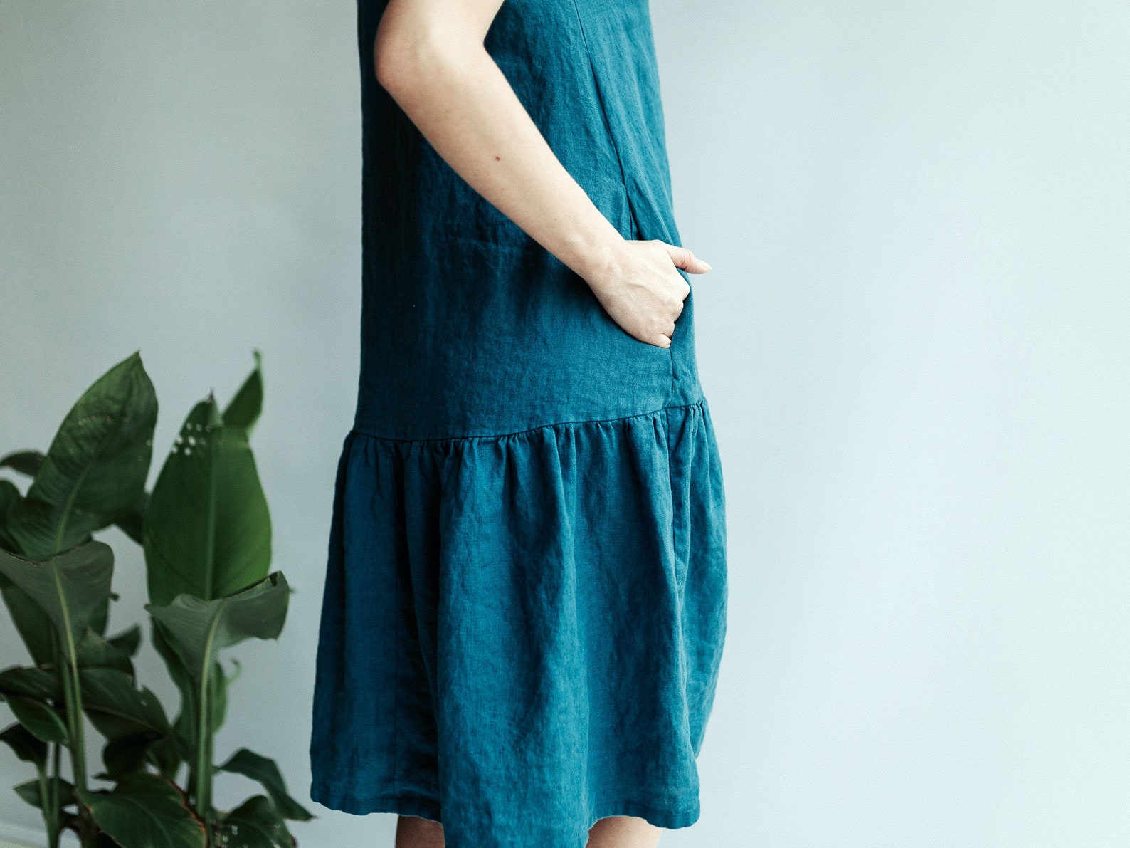 A Line Drop Waist Dress 'julia' From Linen, Drop Waist Linen Dress ...