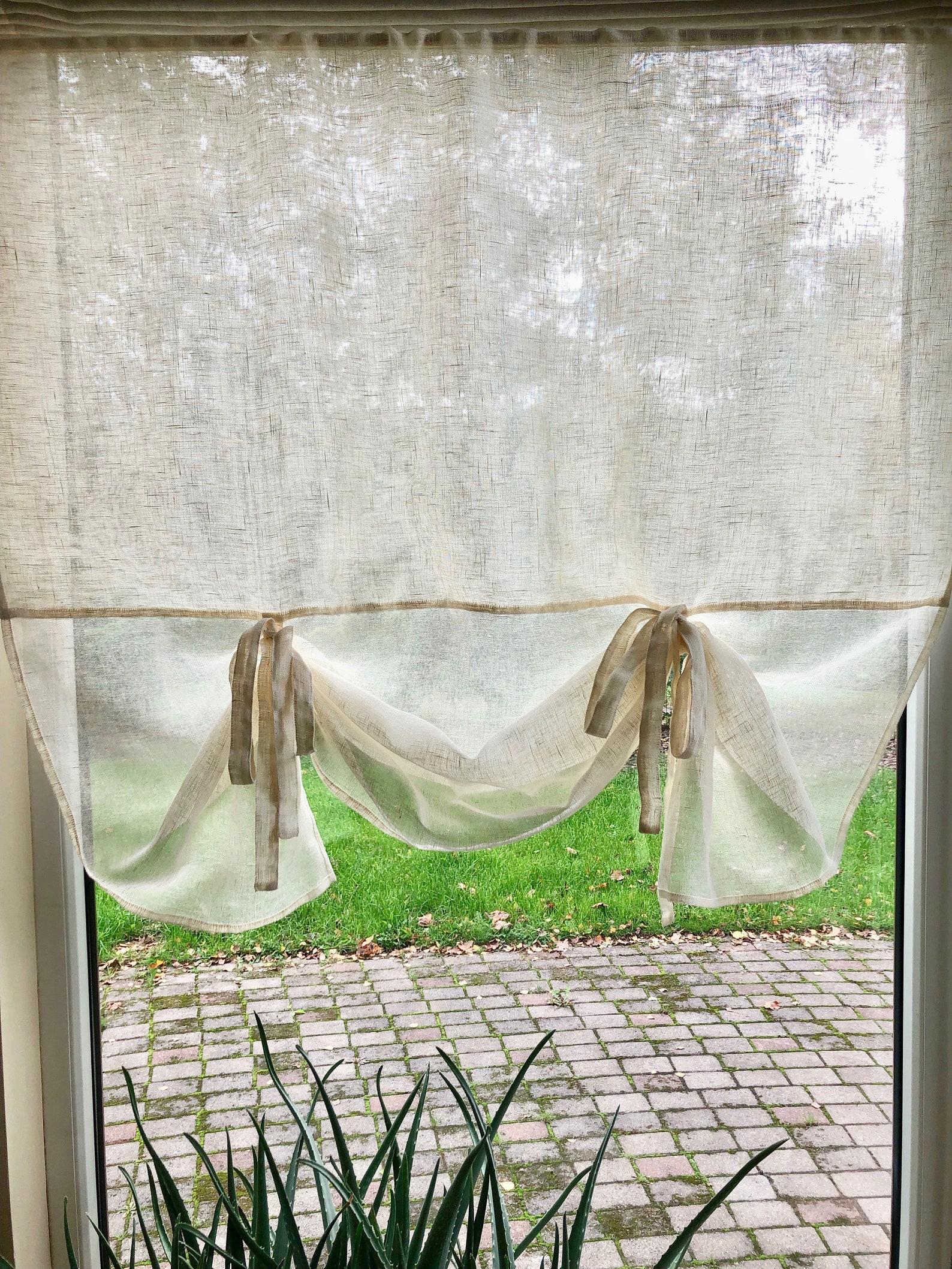 Gauze Linen Blind, Window Curtains, off White Sheer Curtains, Linen ...