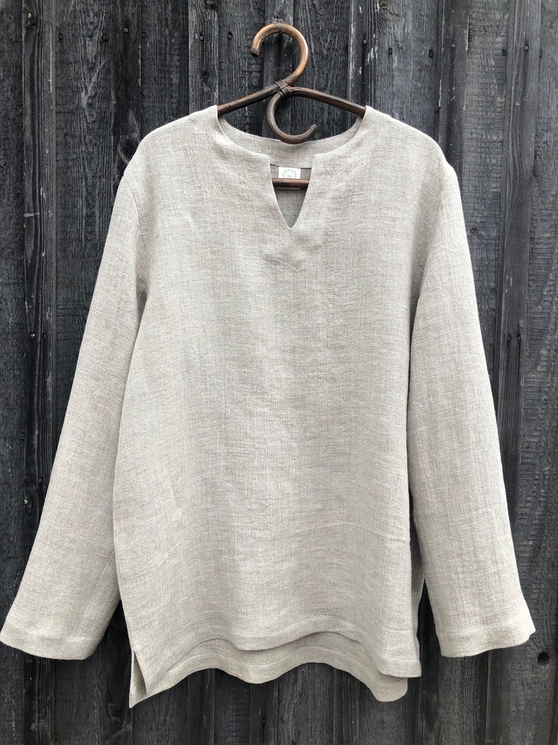 Linen Man Top Linen Shirt Men Mens Shirtdress Long Sleeve - Etsy