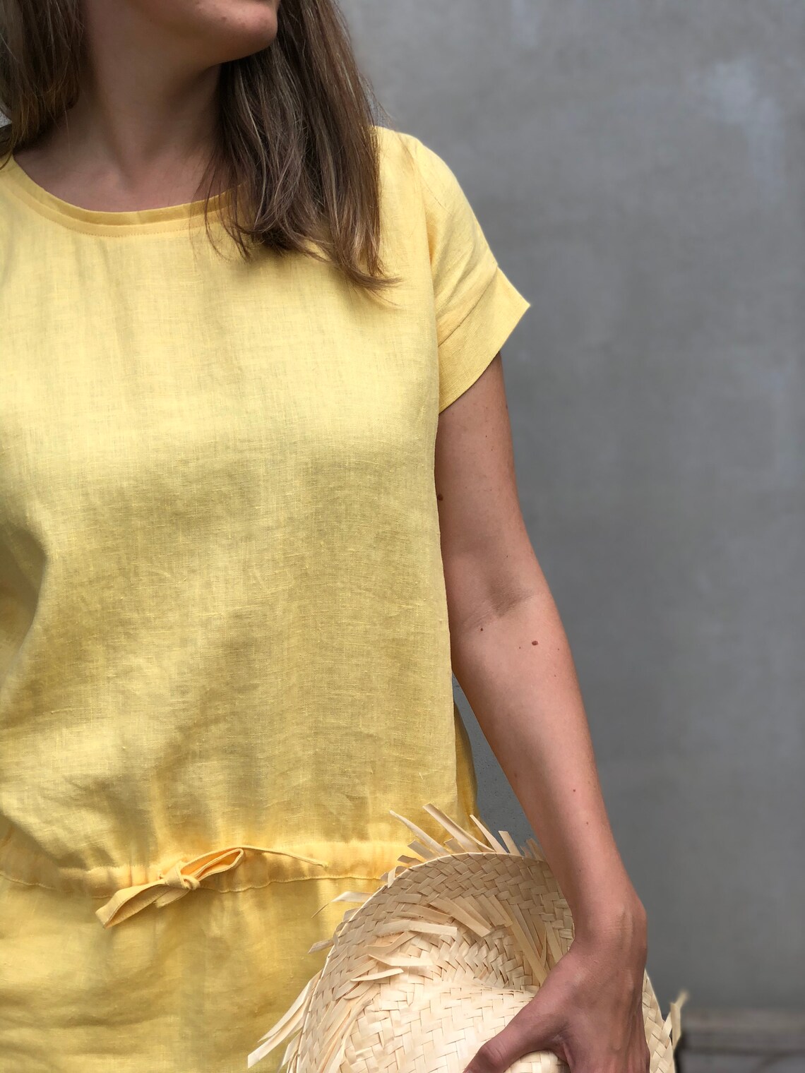 Linen Tunic 'amelia' Yellow Summer Tunic Beach Tunic - Etsy