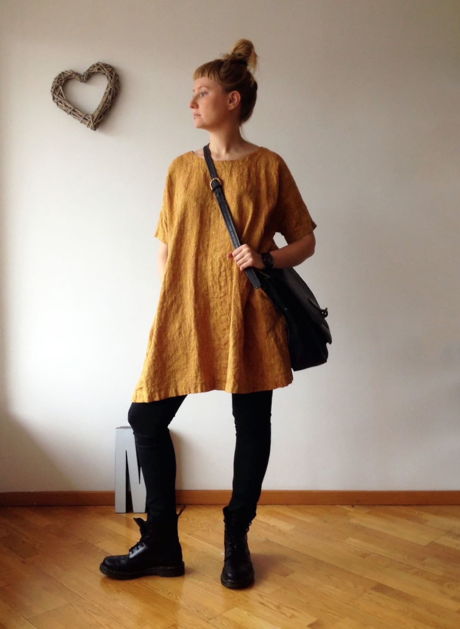 Loose Linen Tunic Dress, Blue Linen Tunic, Tunic for Women, Plus Size ...