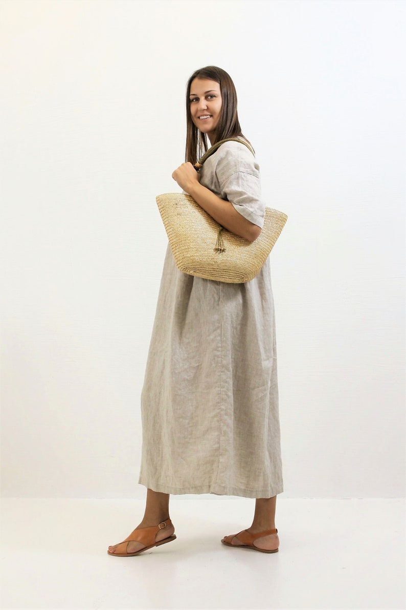 Oversized Linen Dress "rebecca", Plus Size Dress,long Linen Dress ...
