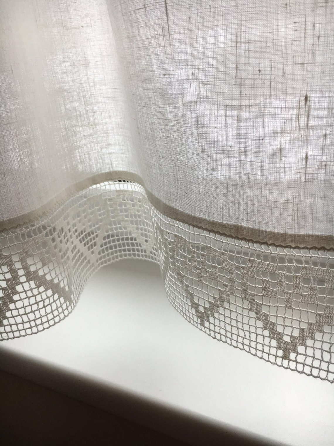 White Linen Curtain Linen Valance Linen Kitchen Curtain - Etsy
