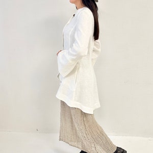 Linen Frock Coat, Linen Jacket, Long Linen Duster, Womens Jacket, Linen ...