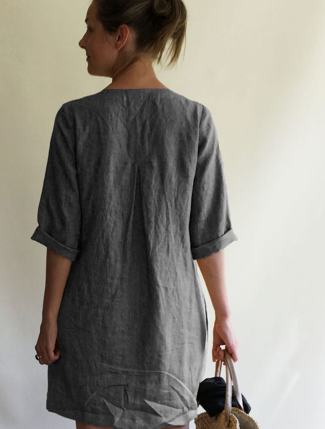 Grey Linen Tunic Plus Size Linen Tunic Loose Linen Dress For Women Linen Tunic Dress Womens