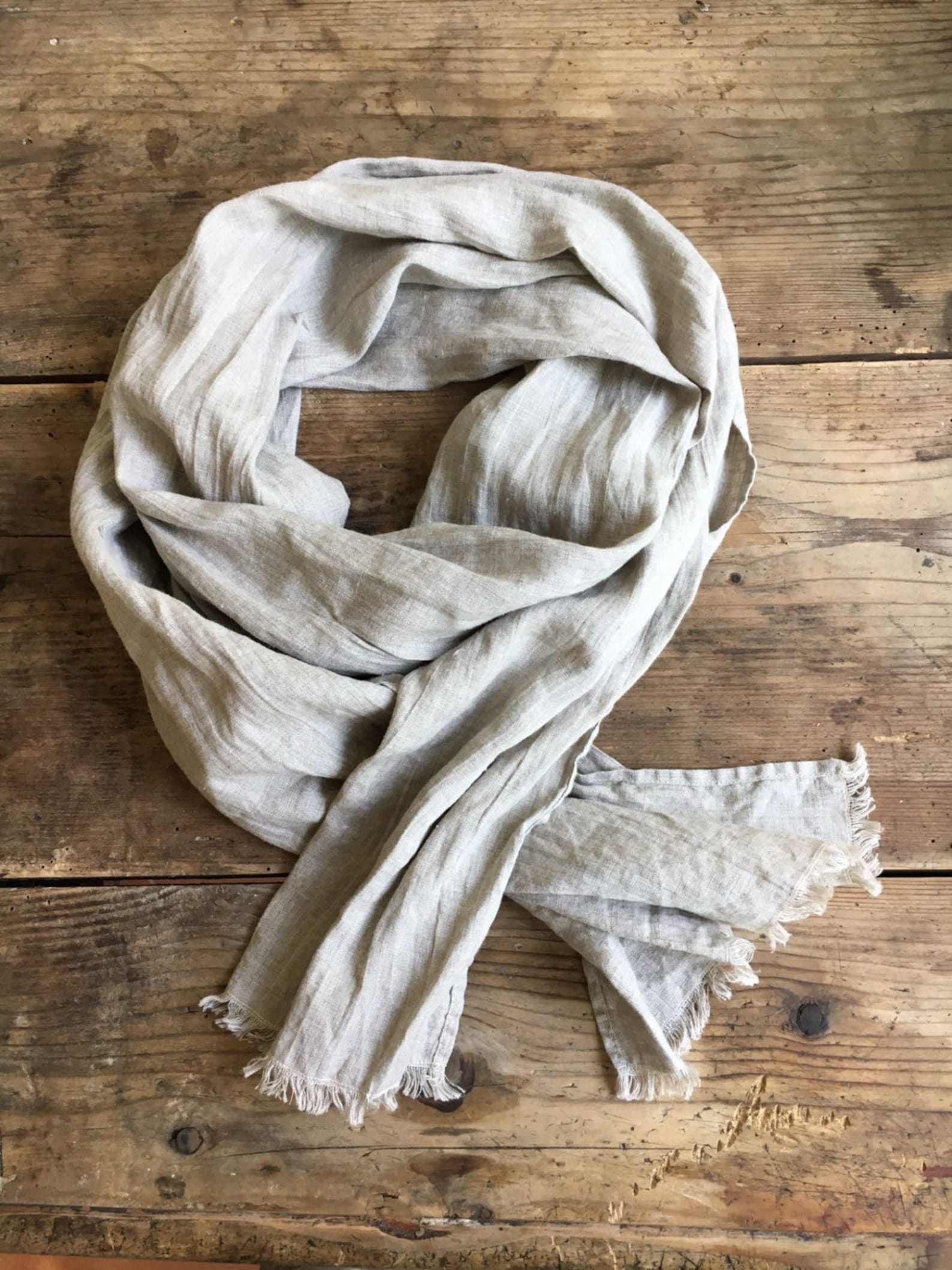 Natural Linen Scarf Simple Scarf Eco Friendly Scarf Scarf - Etsy