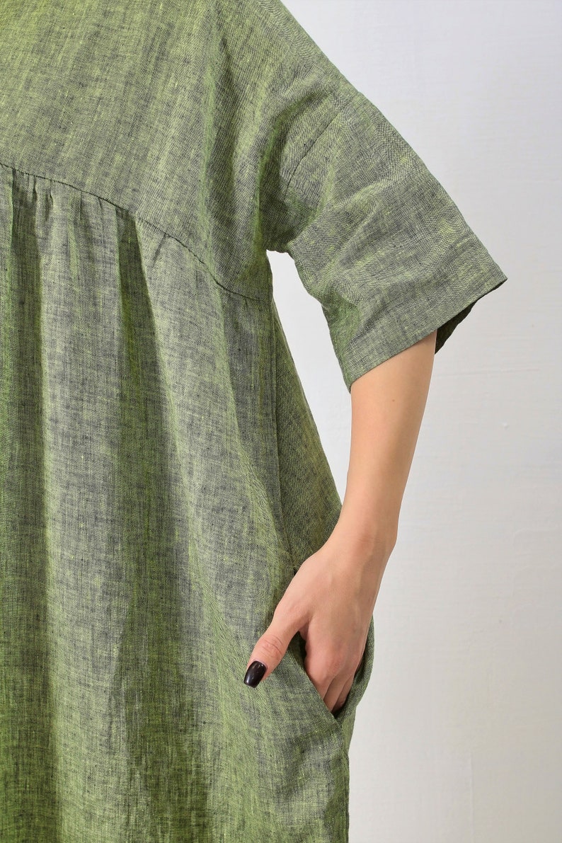 Oversized Linen Dress "rebecca", Plus Size Dress,long Linen Dress ...