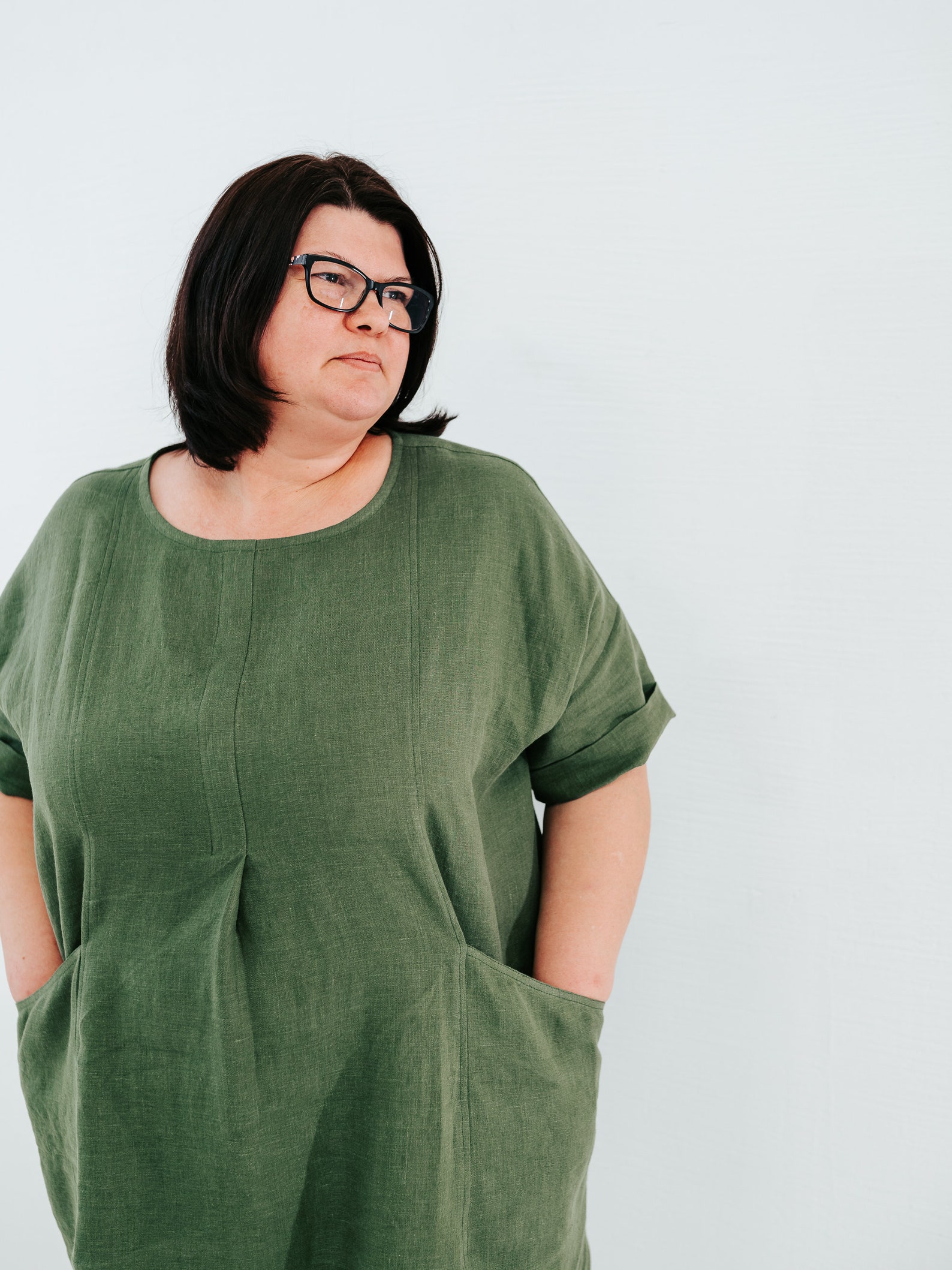 Linen Dress, Women Linen Dress, Linen Home Wear, Short Sleeves Dress ...