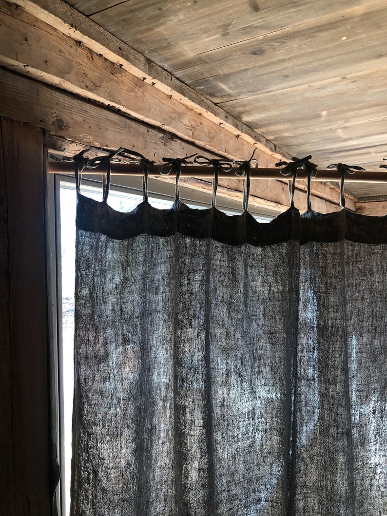 Rustic Linen Curtain Panel, Window Curtains, Natural ECO Curtains ...