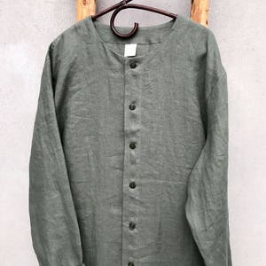 Buttoned Linen Kaftan 'jamie', Kaftan Robe With Buttons, Button up Man ...