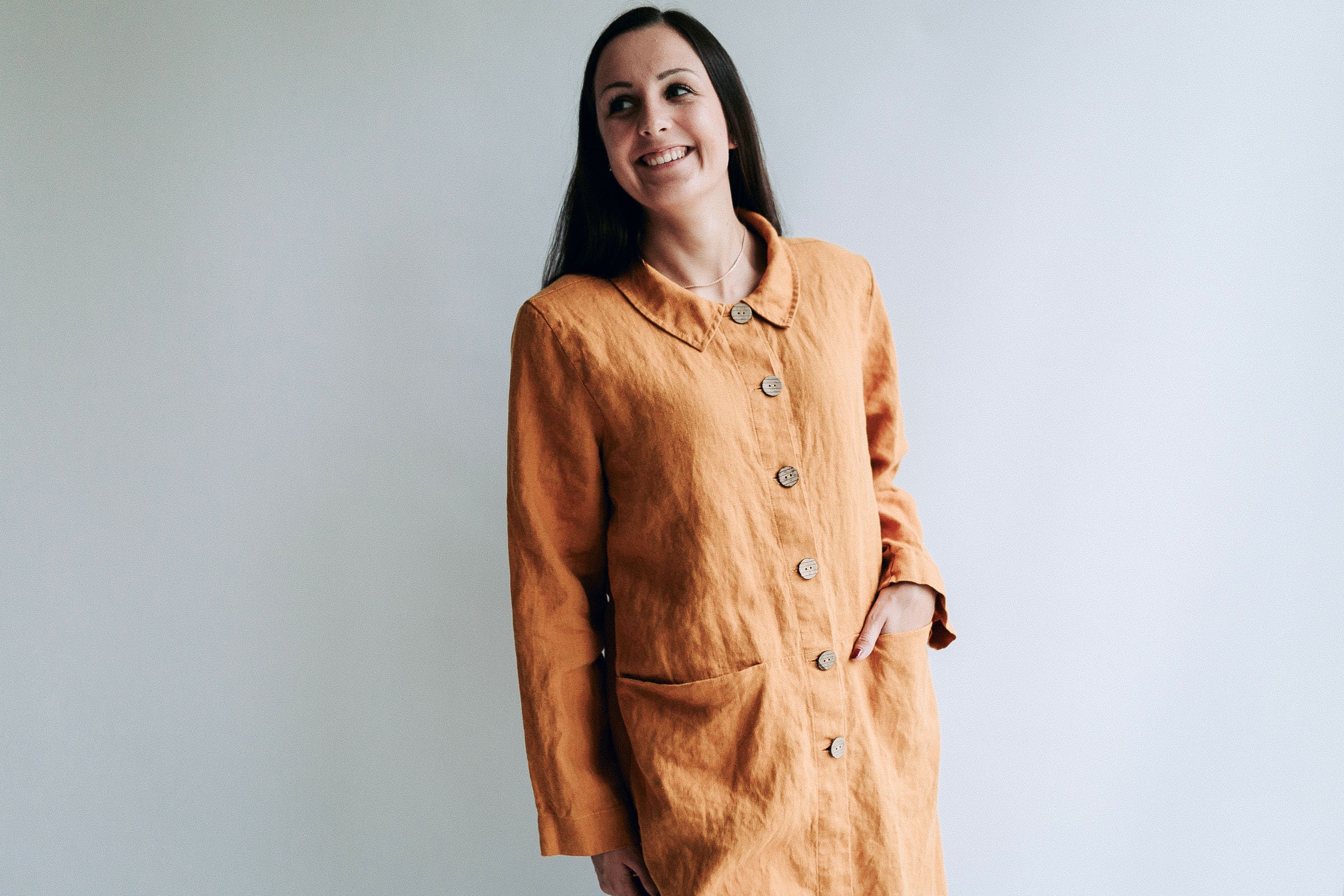 Linen Smock Jacket 'kim - Long' Linen Jacket, Long Linen Duster, Womens ...