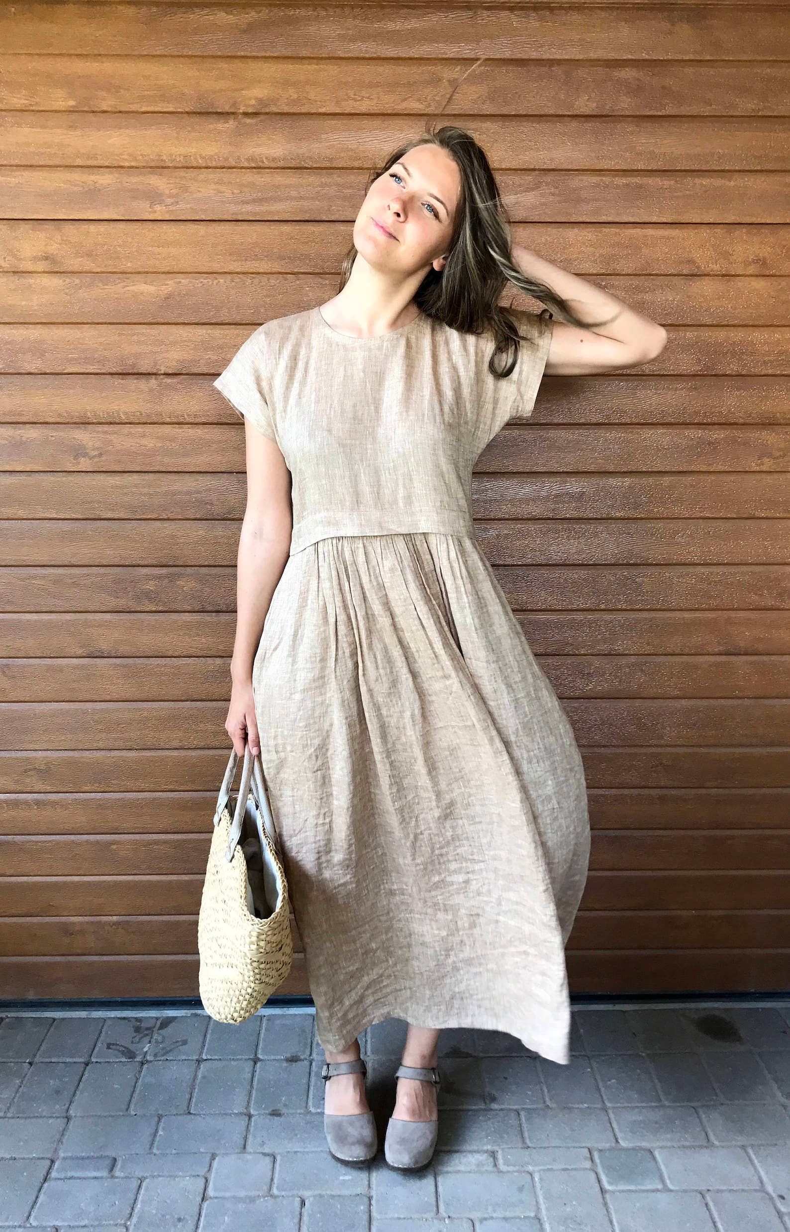 Linen Maxi Dress Long Linen Dress Plus Size Maxi Dress With | Etsy