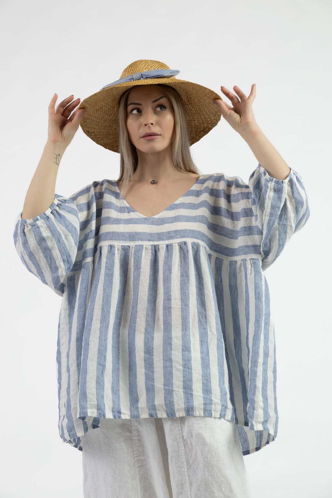 Loose Linen Top for Women, Linen Top for Women, V Neck Top, Linen Tee ...