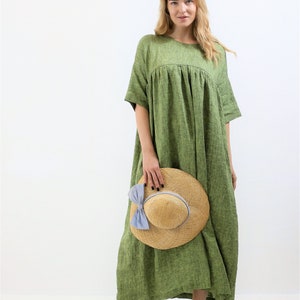 Oversized Linen Dress "rebecca", Plus Size Dress,long Linen Dress ...