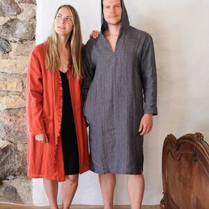 Men Linen Robe 'scott' Mens Tunic Casual Kaftan | Etsy