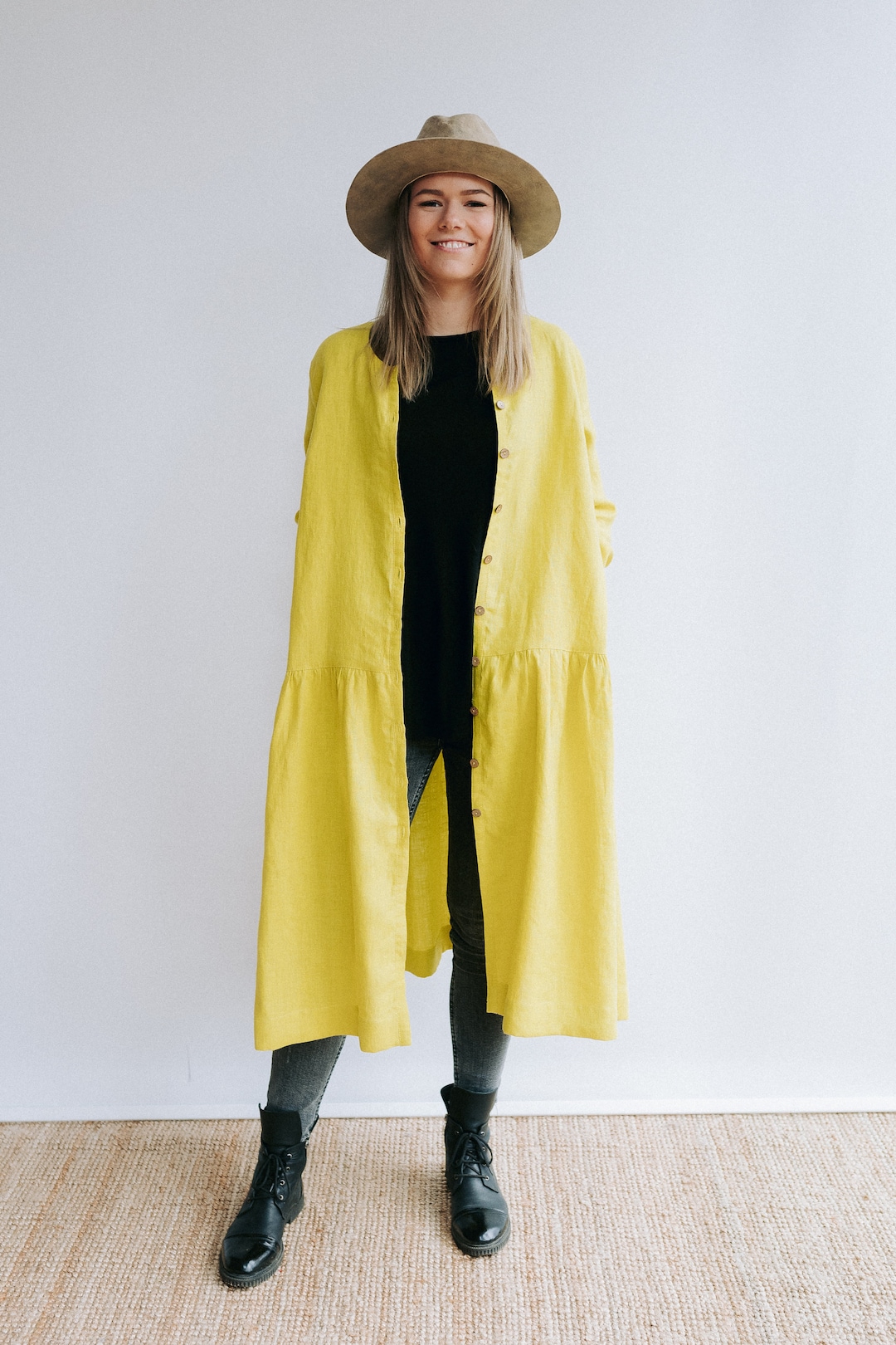 Linen Duster 'leigh-long', Long Linen Duster, Womens Jacket, Linen ...