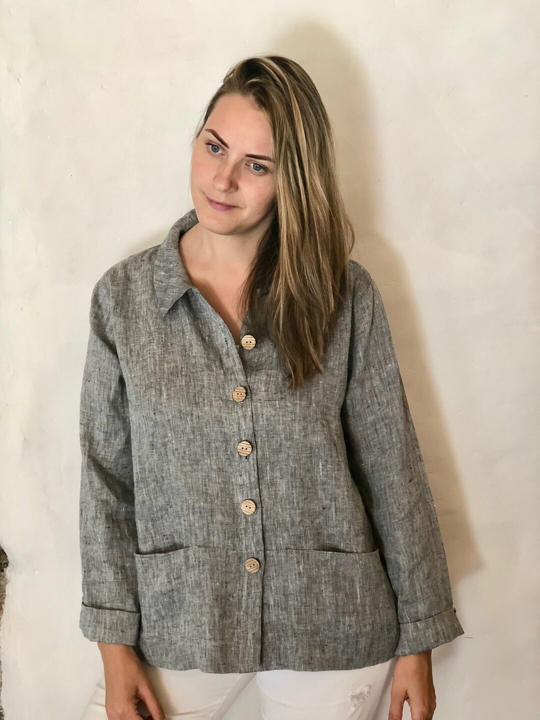 READY TO SHIP Linen Jacket Women 'kim' Linen Cardigan, Linen Coverup ...