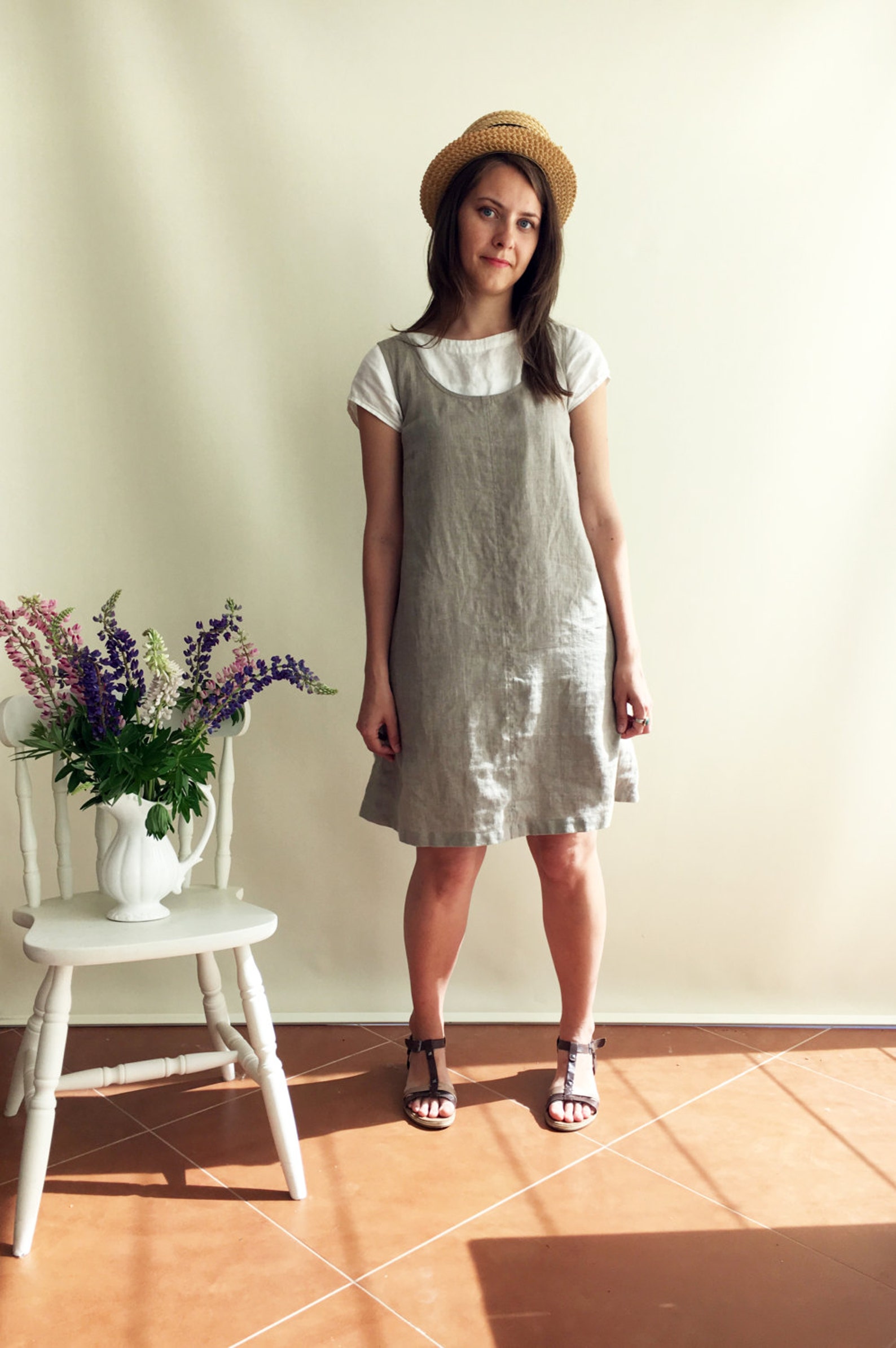 Linen Jumper Dress Pinafore Dress Linen Dress Sleeveless - Etsy
