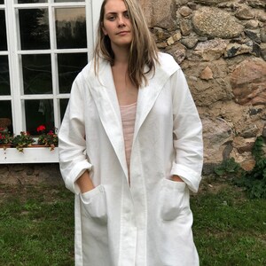 White Linen Robe "veronica", Waffle Robe, Kimono Robe, Robe Coverup ...