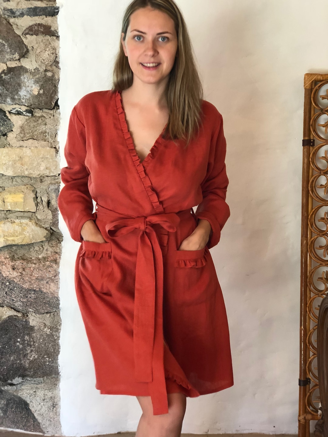 Linen Robe, Soft Robe, Robe Coverup, Robe for Bride, Linen Bath Robe ...