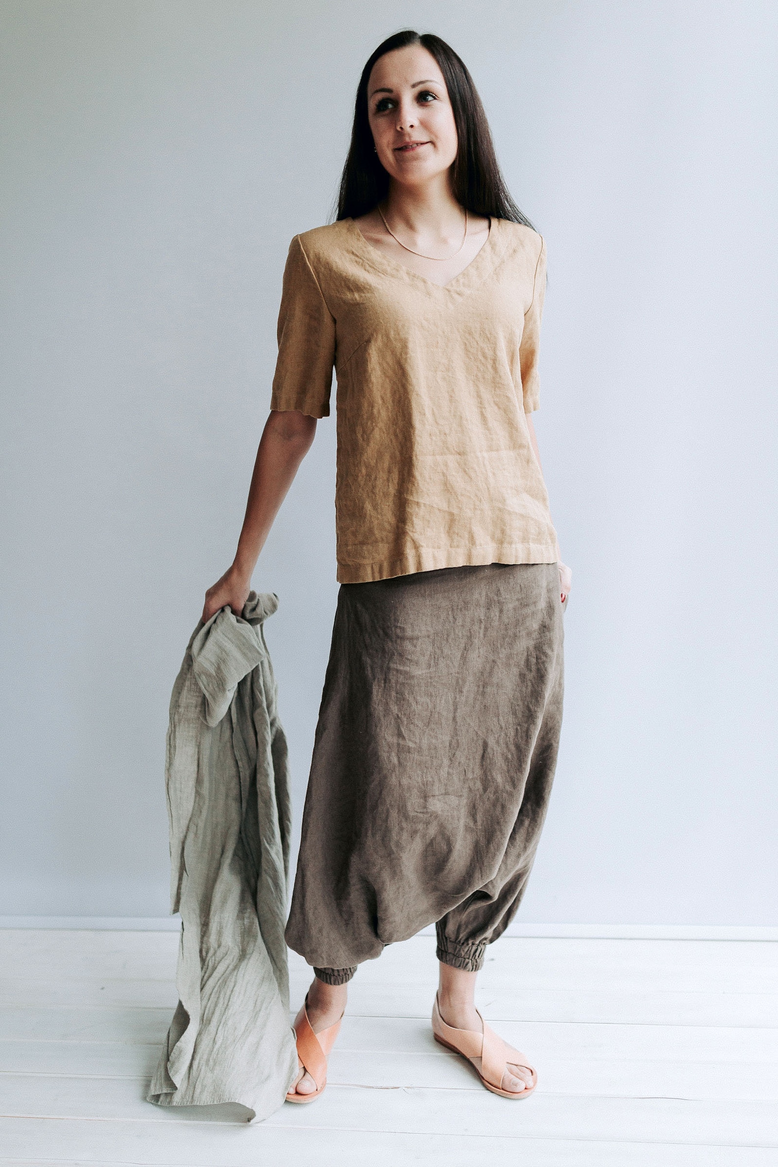 Linen Tops for Women Linen T-shirt Linen Top for Women V | Etsy