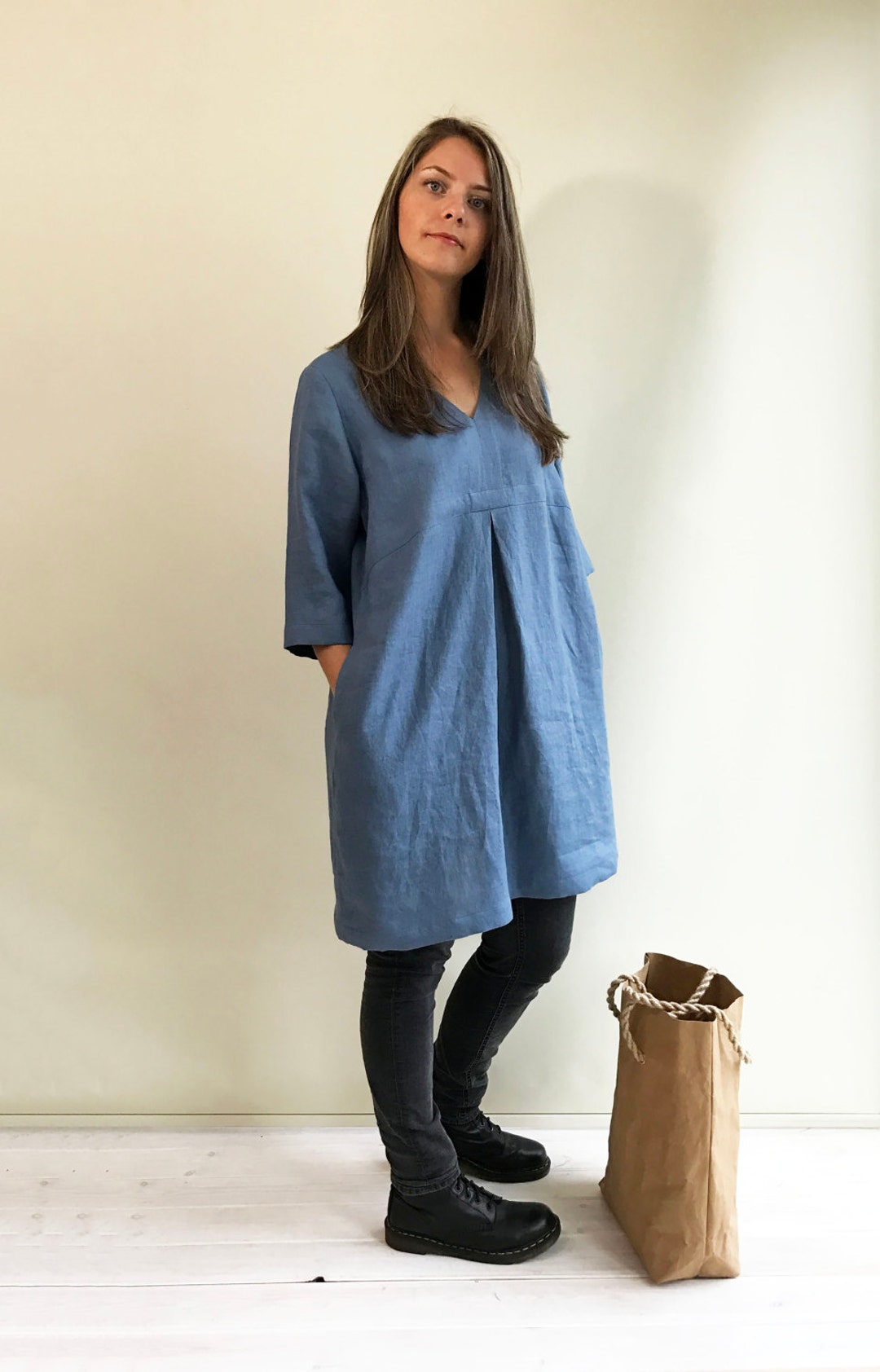 Elegant Linen Tunic, Linen Tunic Dress, Plus Size Tunic, Plus Size ...
