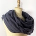 Linen Infinity Scarf From Charcoal Grey, Pure Linen Wrap Shawl, Light ...