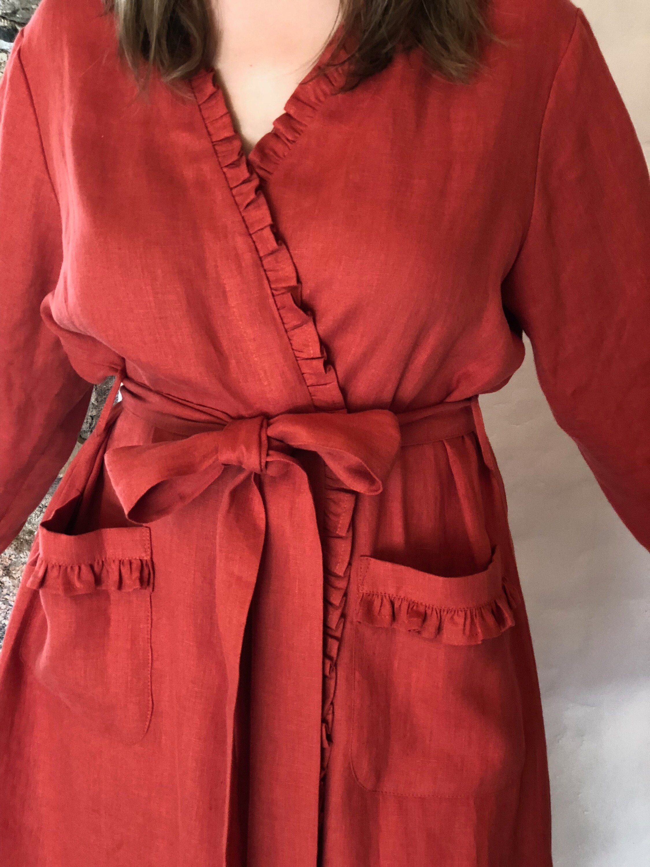 Linen robe, soft robe, robe coverup, robe for bride, linen bath robe ...