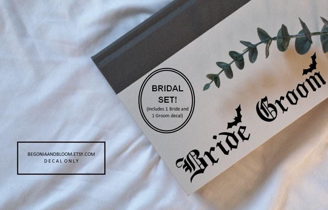 Gothic Bride and Groom Decal Sticker, Spooky Halloween Wedding ...
