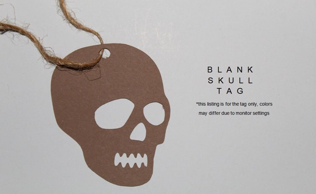 Blank Skull Halloween Gift Tag, Tags for Party Favors, Blank Name Tags ...