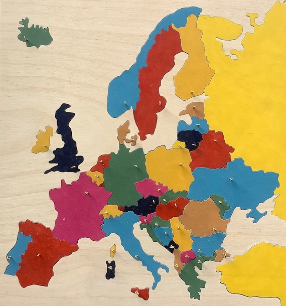 Europe: Wooden Puzzle Map - Etsy