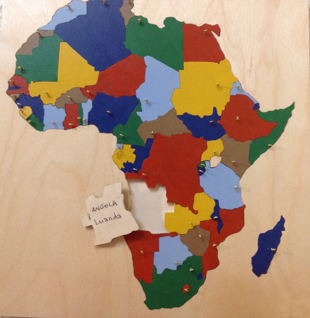 Africa: Wooden Puzzle Map - Etsy