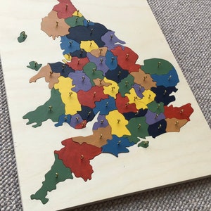 UK Counties: Wooden Puzzle Map - Etsy
