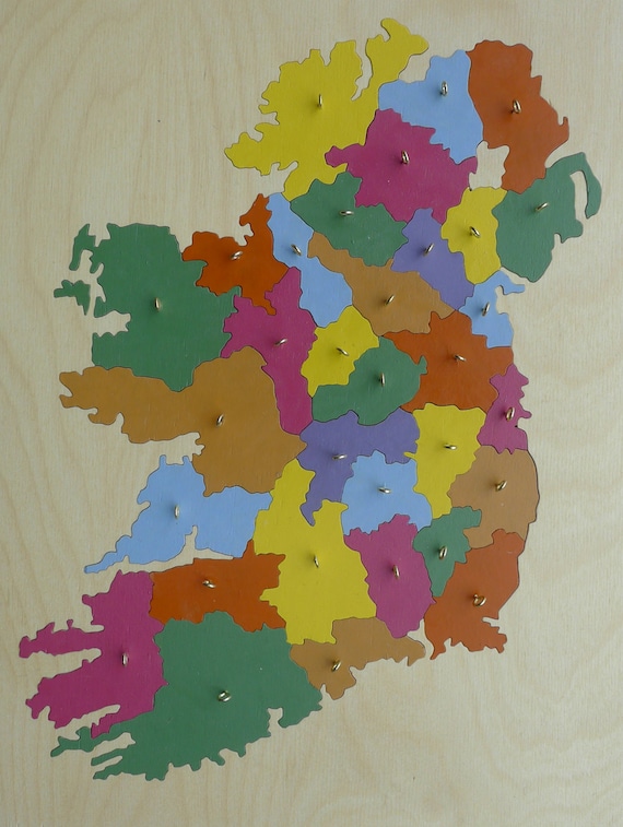 Ireland: Wooden Puzzle Map - Etsy