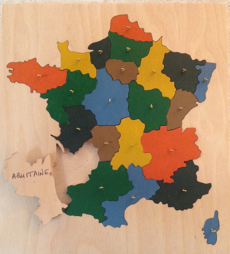 Regions of France: Wooden Puzzle Map - Etsy