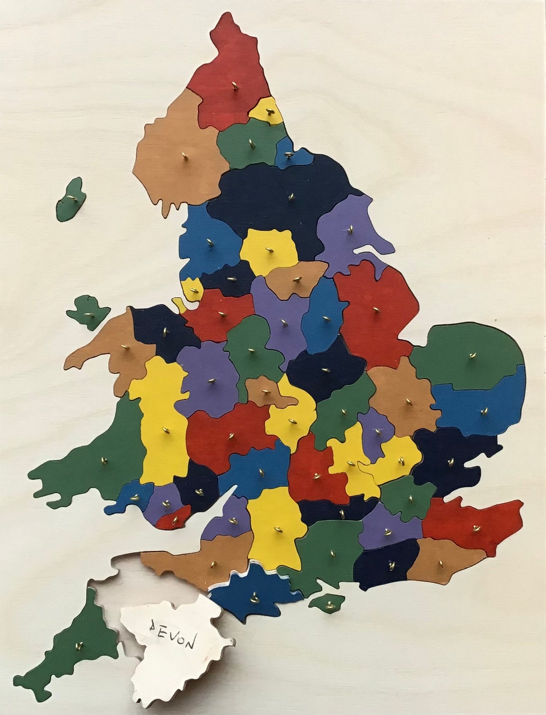UK Counties: Wooden Puzzle Map - Etsy UK