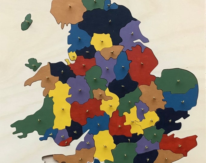 UK Counties: Wooden Puzzle Map - Etsy