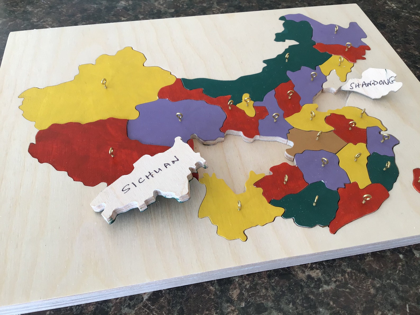 Provinces of China: Wooden Puzzle Map - Etsy